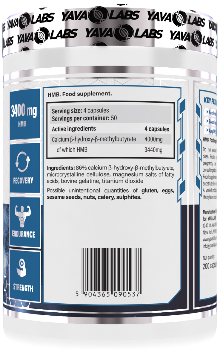 HMB 200 CAPSULES YAVA LABS – 2GO Protein